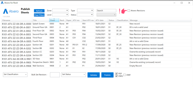 Publish Sheets in Revit – Atvero