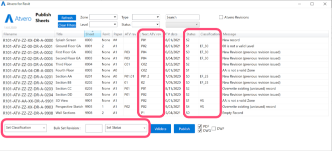 Publish Sheets in Revit – Atvero